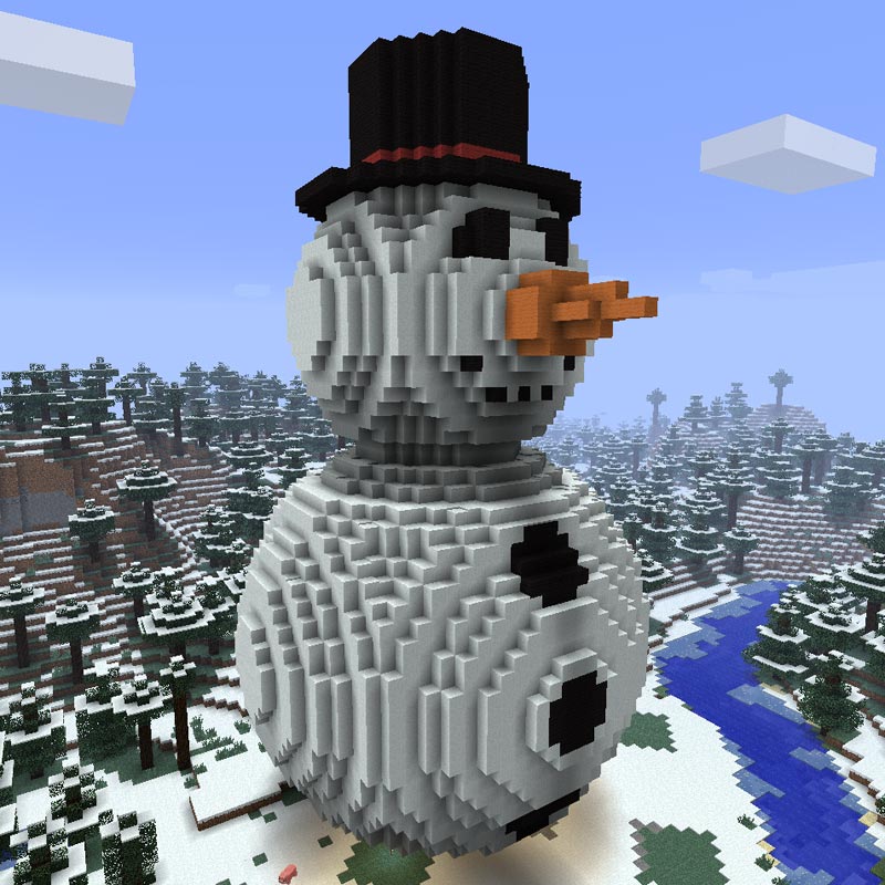 Build A Giant Snowman In Minecraft